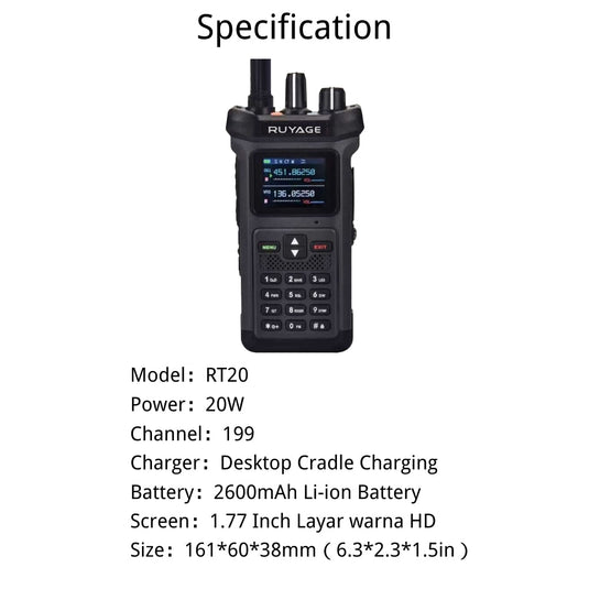Ruyage Radio Analog Signal 20W Walkie-Talkie(RT20) – Yota Nation